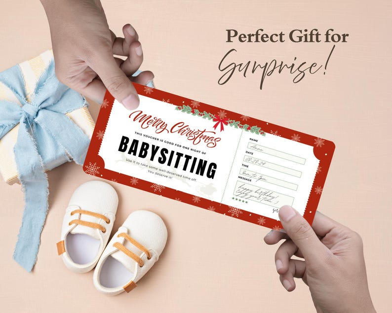 Printable Babysitting Gift Voucher Template, Editable Babysitting ...