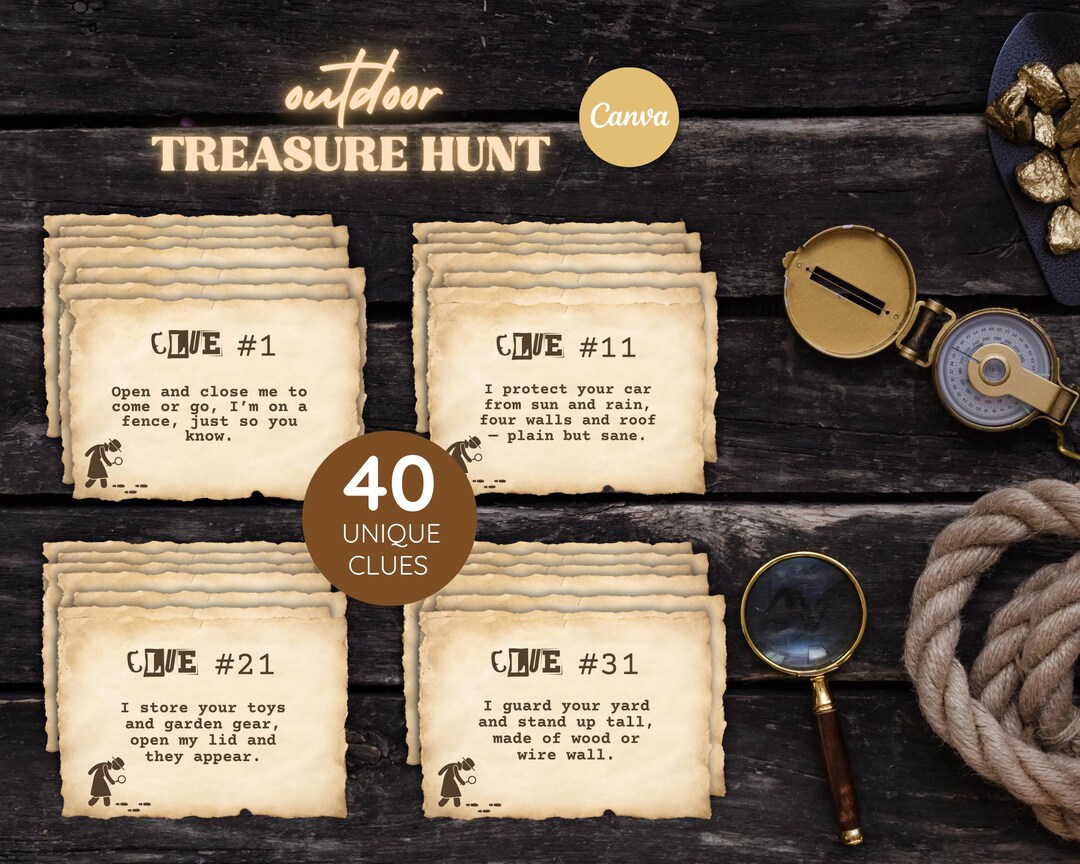 Outdoor Treasure Hunt Game Template, Treasure Scavenger Hunt Games ...