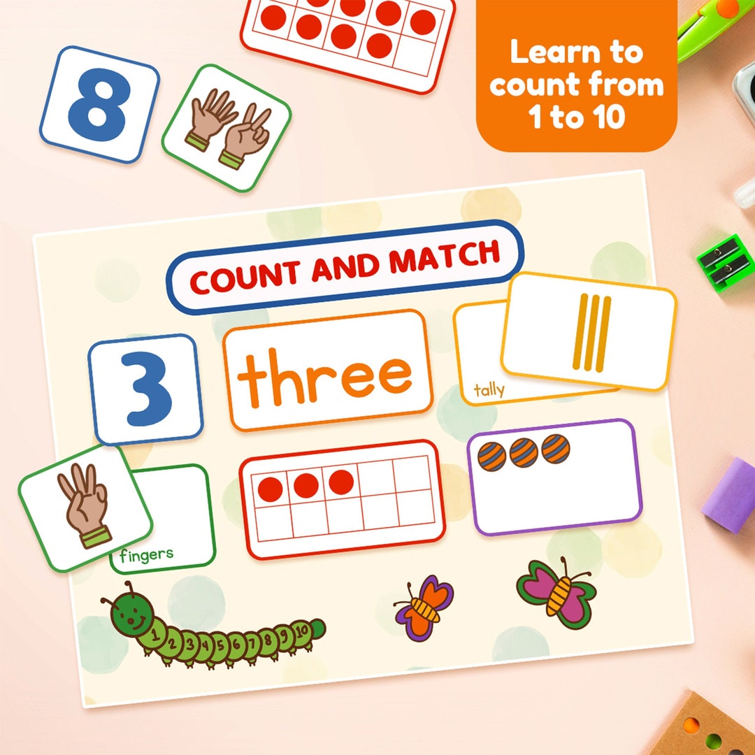 Montessori Counting Activity for Toddlers Number Match - Etsy