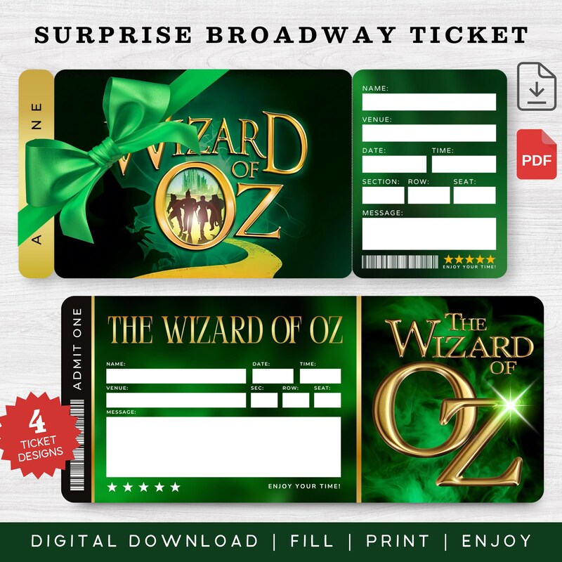 Oz Tickets - Etsy