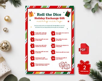 Roll the Dice Christmas Gift Exchange Game, White Elephant Gift ...