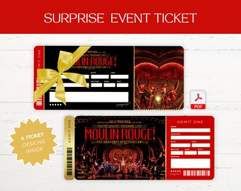 Printable Phantom of the Opera Broadway Surprise Ticket, Musical Collectible Theater Ticket ...