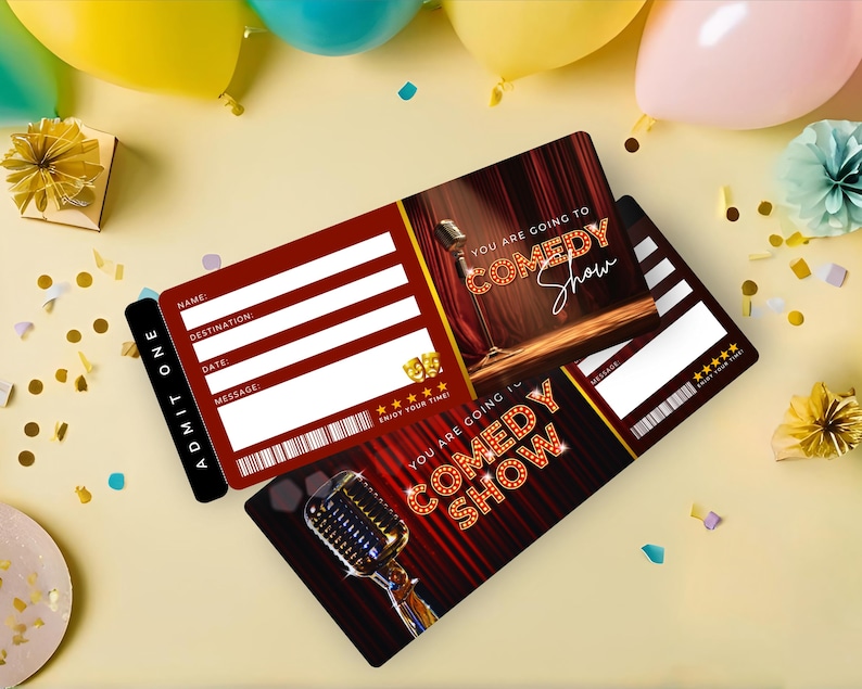 Printable Comedy Show Surprise Ticket, Stand up Comedy Event Invitation ...