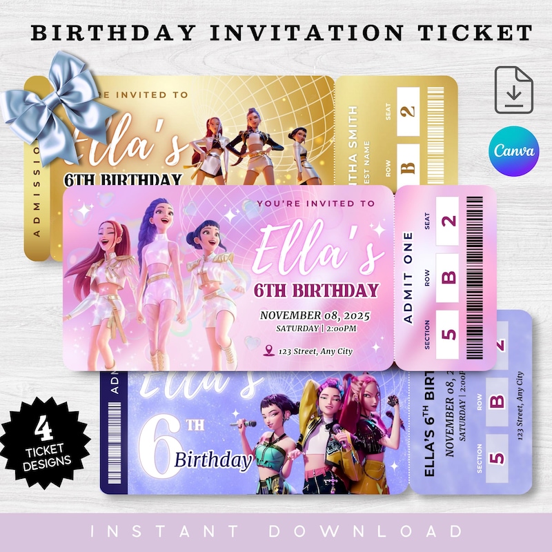 K Pop Printable Ticket - Etsy