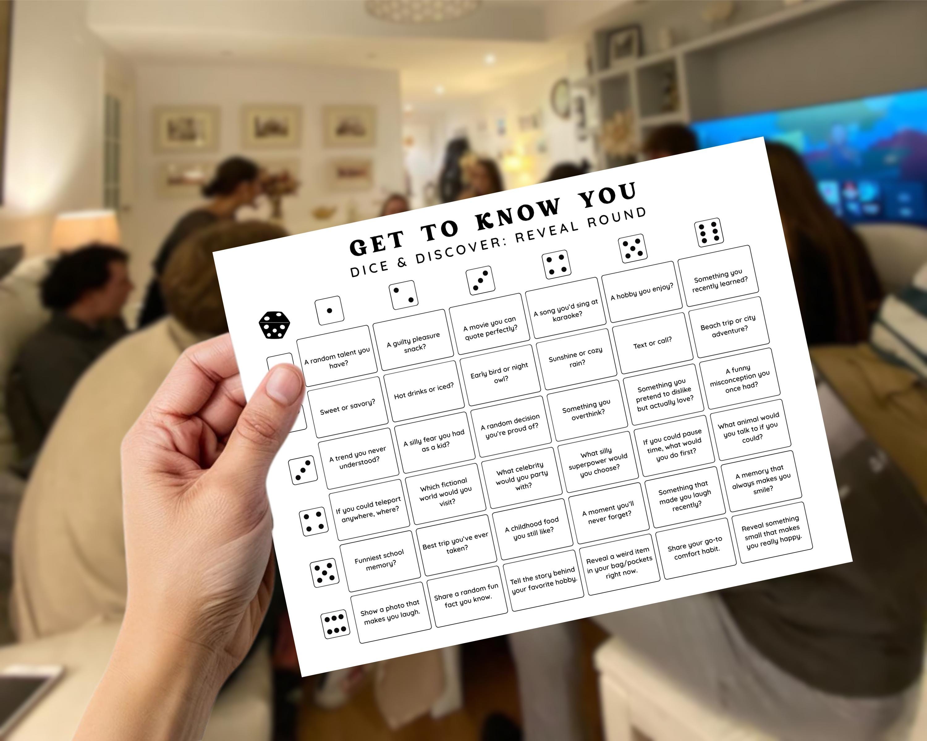 Ice Breaker Dice Game, Get to Know You, Fun Facts, Icebreaker Games ...