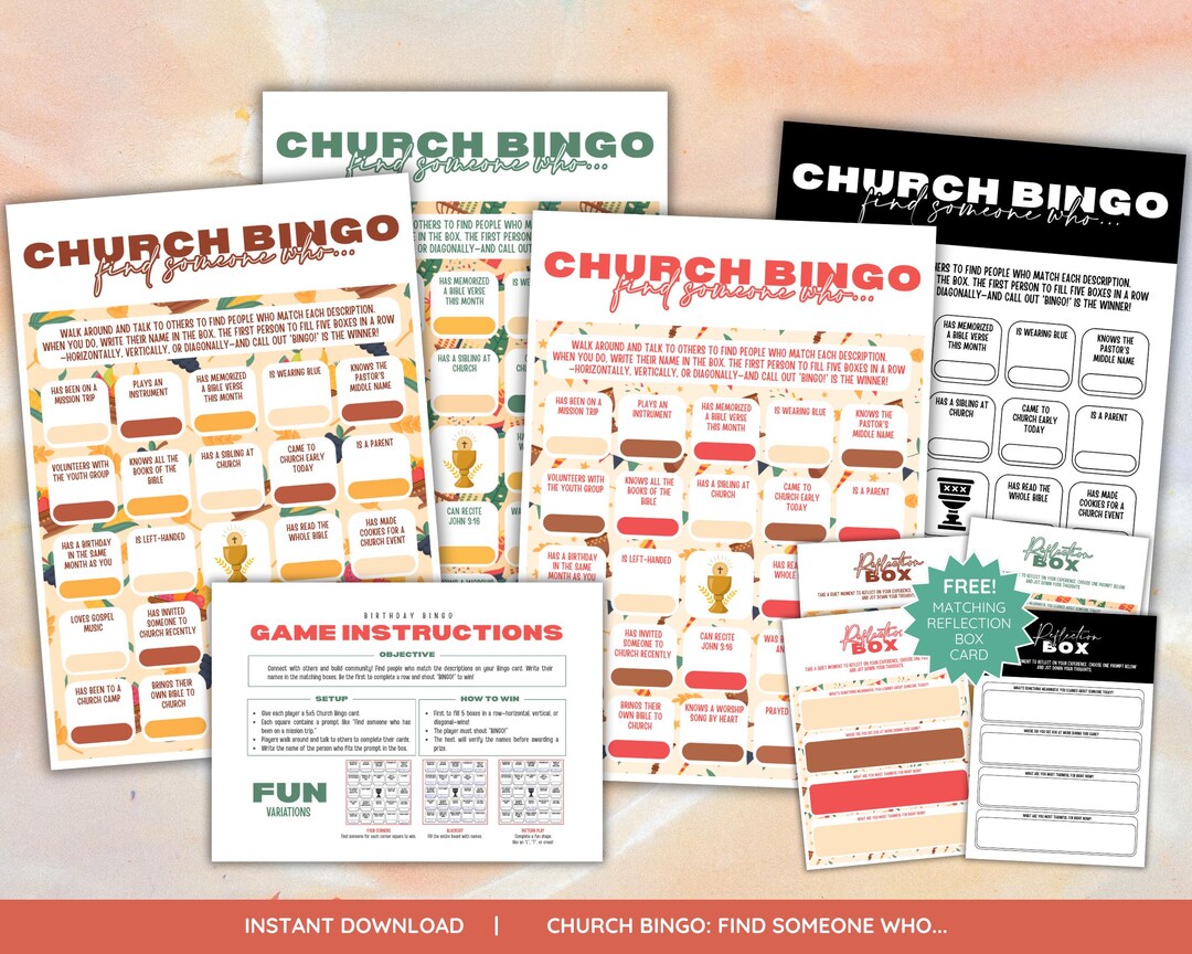 Church Bingo Template, Church Games, Church Bingo Cards, Bingo Game ...