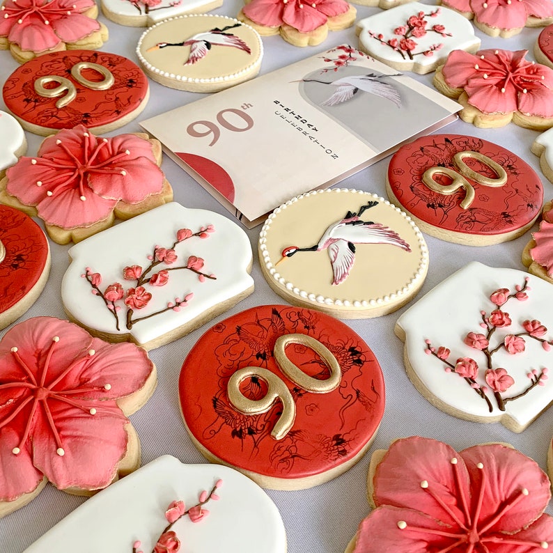 Cherry Blossom Royal Icing Sugar Cookies Sakura Flower Themed Cookies ...