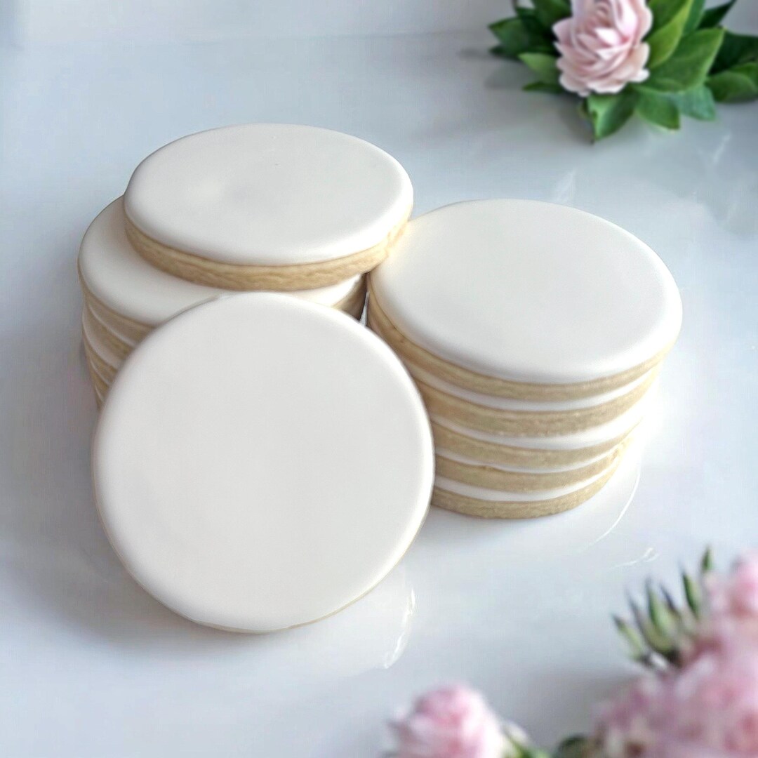 Sample Cookies Simple and Clean White Royal Icing Sugar Cookies Set of ...