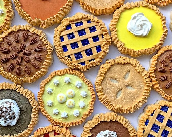 Thanksgiving Royal Icing Cookie Pies | Holiday Dessert | Gift Box Treat ...