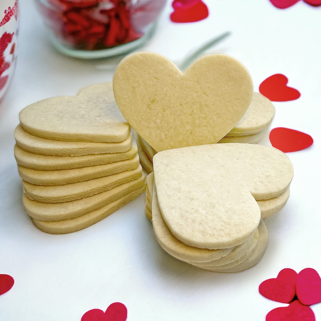 Plain Undecorated Sugar Cookies in the Shape of a Heart | Valentine's ...