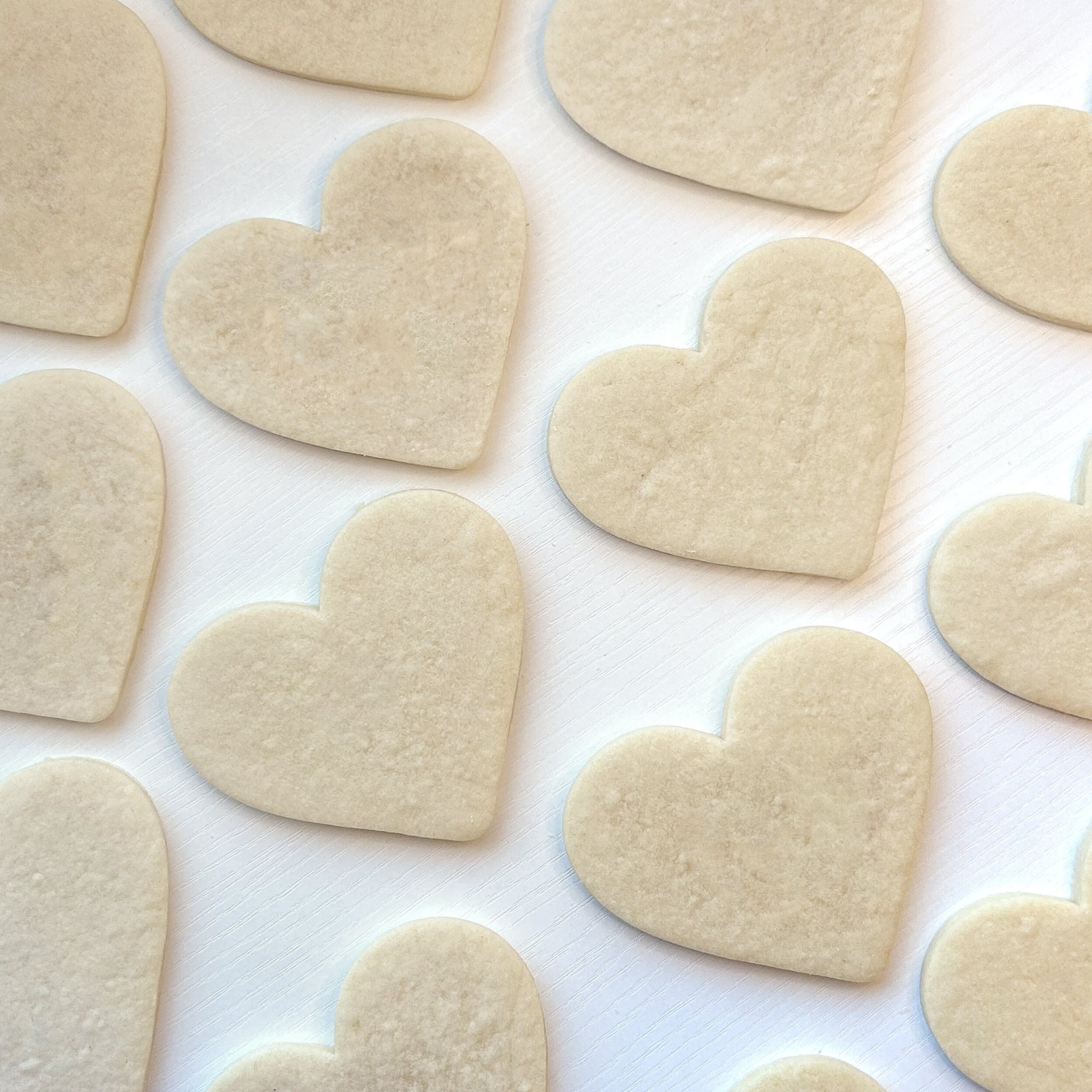 Plain Undecorated Sugar Cookies in the Shape of a Heart Valentine's Day ...