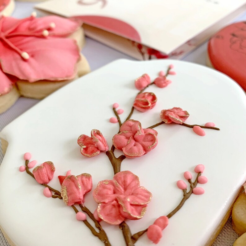 Cherry Blossom Royal Icing Sugar Cookies Sakura Flower - Etsy
