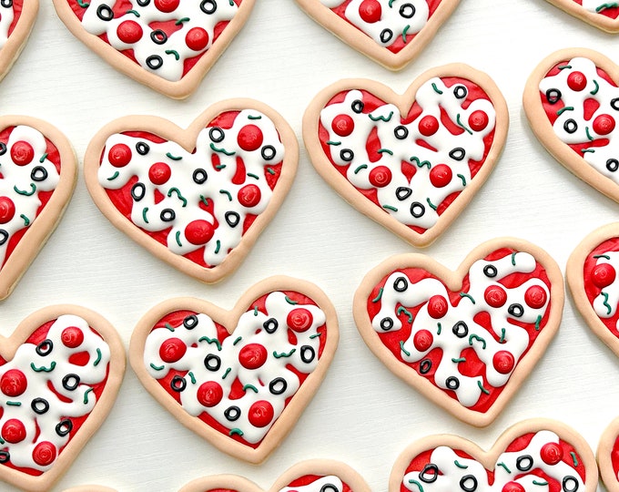 Pizza My Heart | Valentine's Day Cute Pun Gift | Decorated Sugar ...
