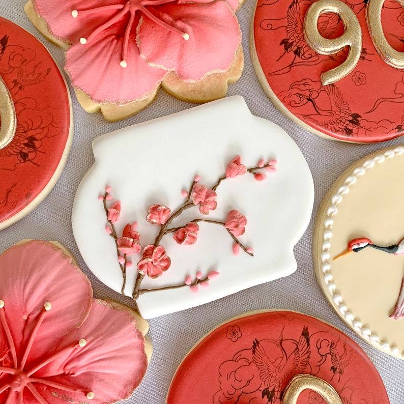 Cherry Blossom Royal Icing Sugar Cookies Sakura Flower - Etsy