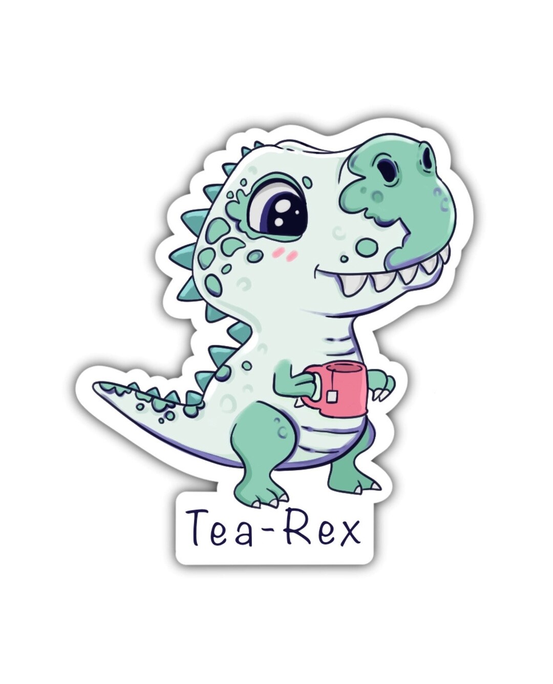 Dinosaur Sticker, Green T-rex Sticker, Kids Stickers, Vinyl Sticker ...