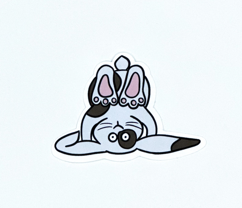 Bunny Hand Stand Sticker, Laptop Rabbit Sticker, Vinyl Water Bottle ...
