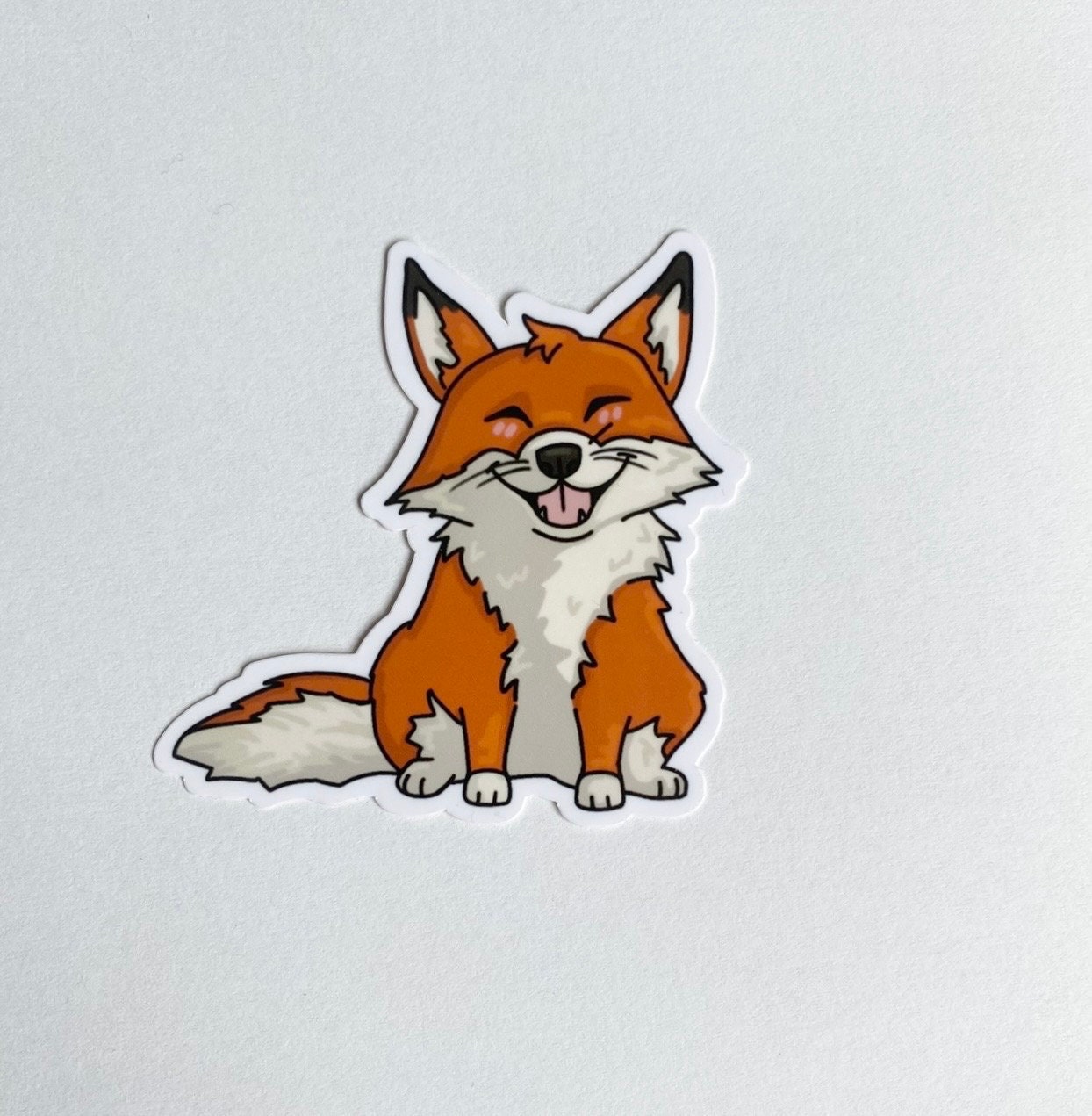 Happy Fox Sticker Laughing Fox Sticker Animal Sticker - Etsy