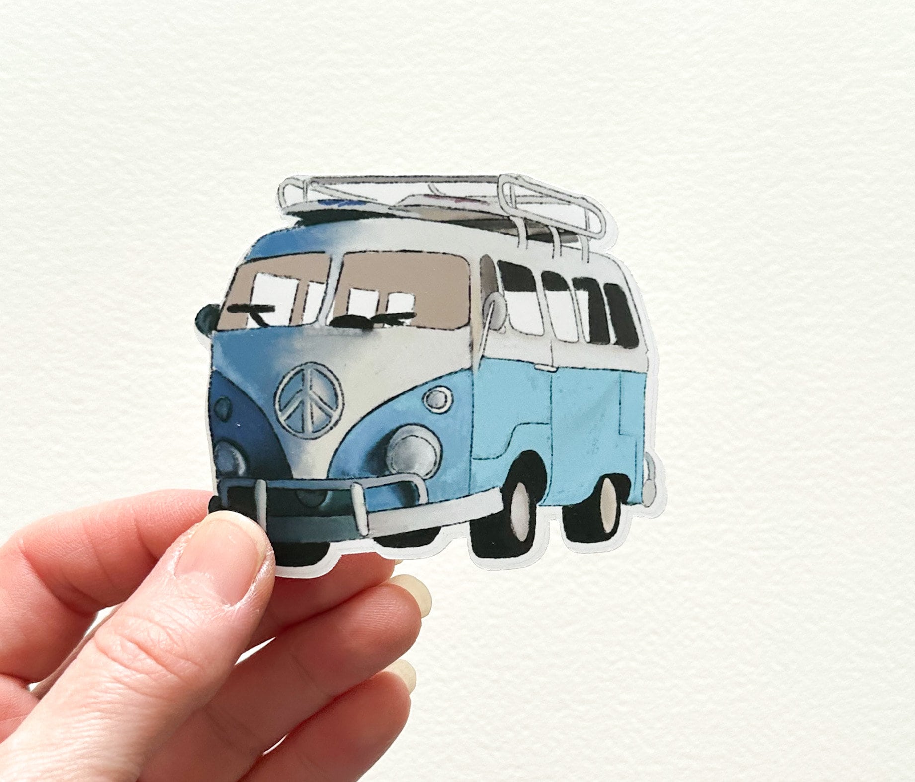 VW Bus Sticker, Laptop Hippy Van Sticker, Vinyl Water Bottle Decal ...