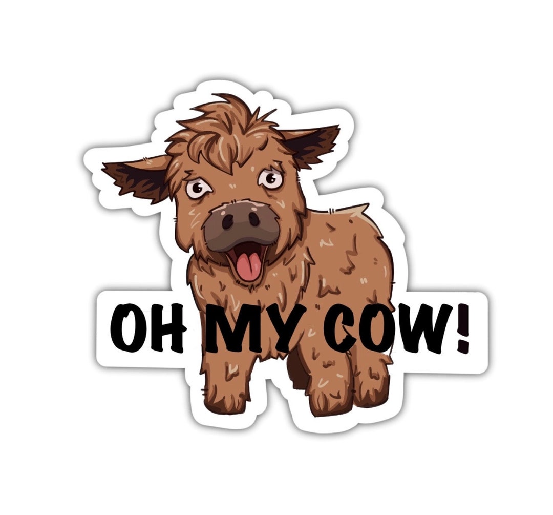 Funny Cow Sticker, Funny Animal Sticker, Vinyl Laptop Decal, Water ...