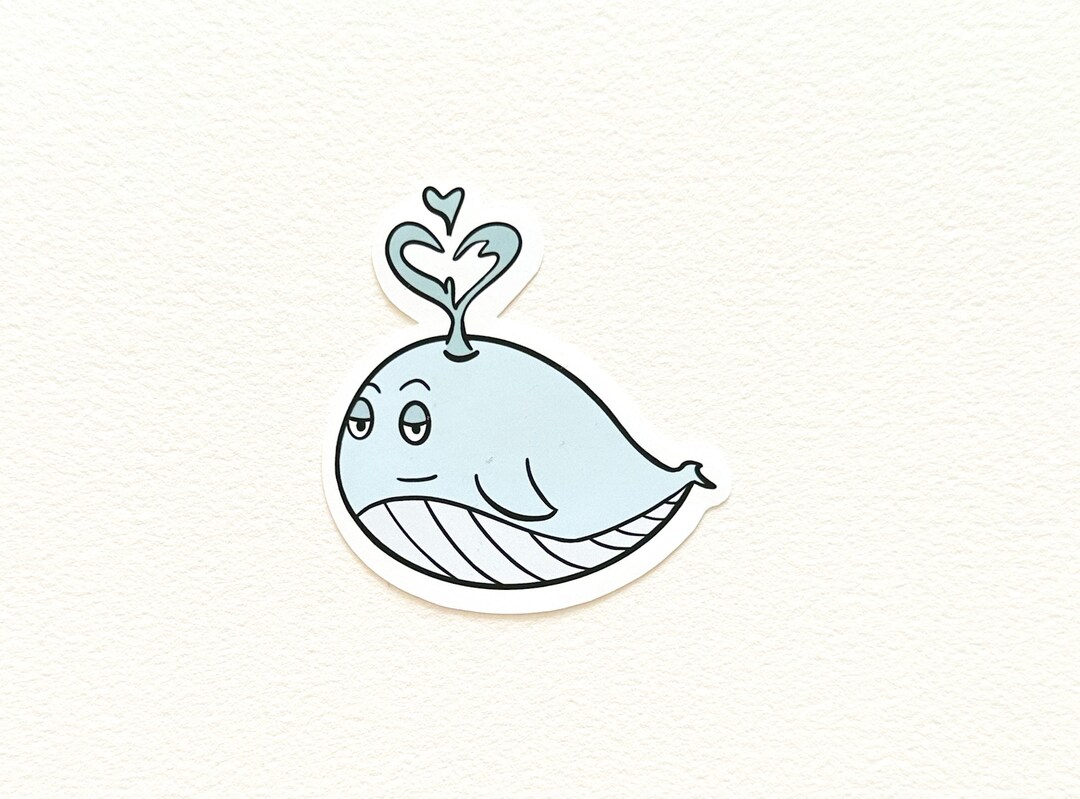 Cute Whale Sticker, Laptop Sticker, Water Bottle Sticker, Vinyl ...