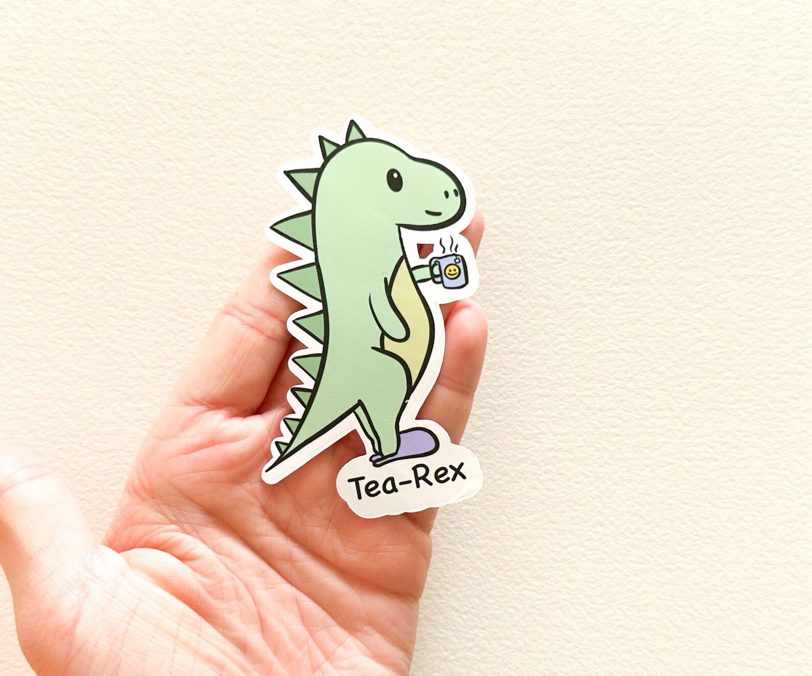 Dinosaur Sticker, Green T-rex Sticker, Kids Stickers, Vinyl Sticker ...