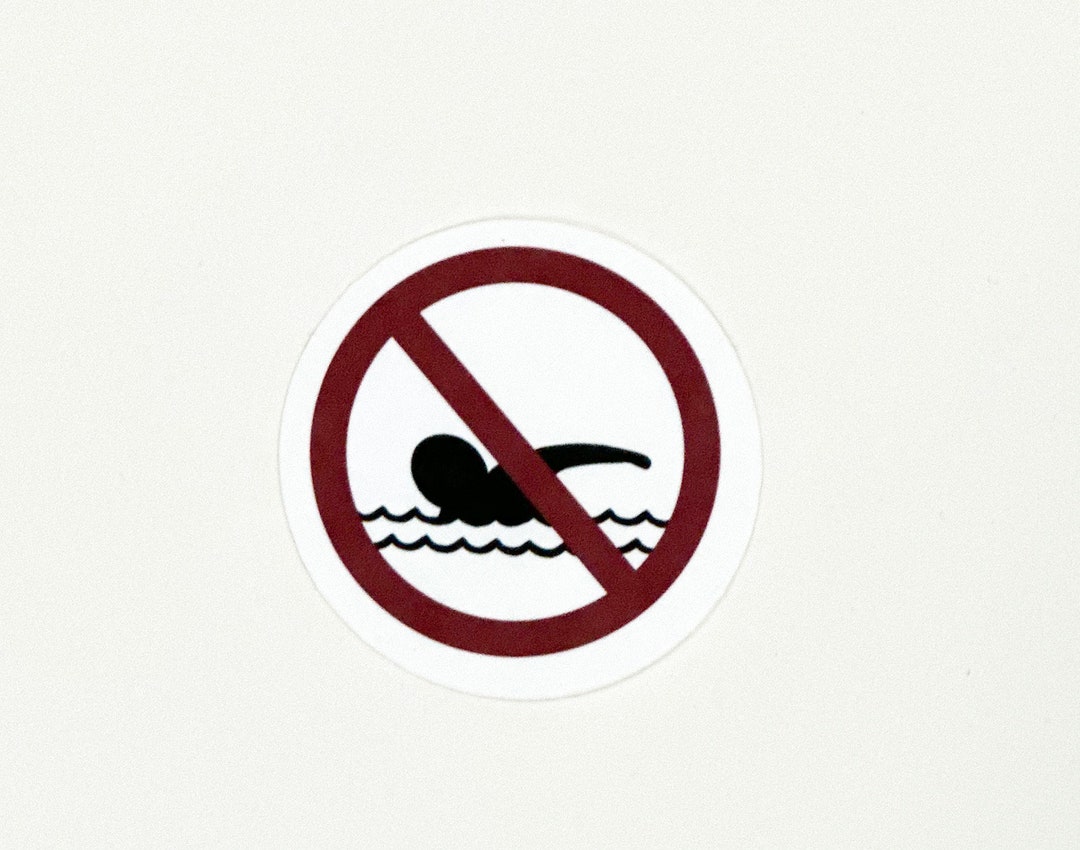 No Swimming Sticker Decal, Funny No Swimming Sticker, Laptop Stickers ...