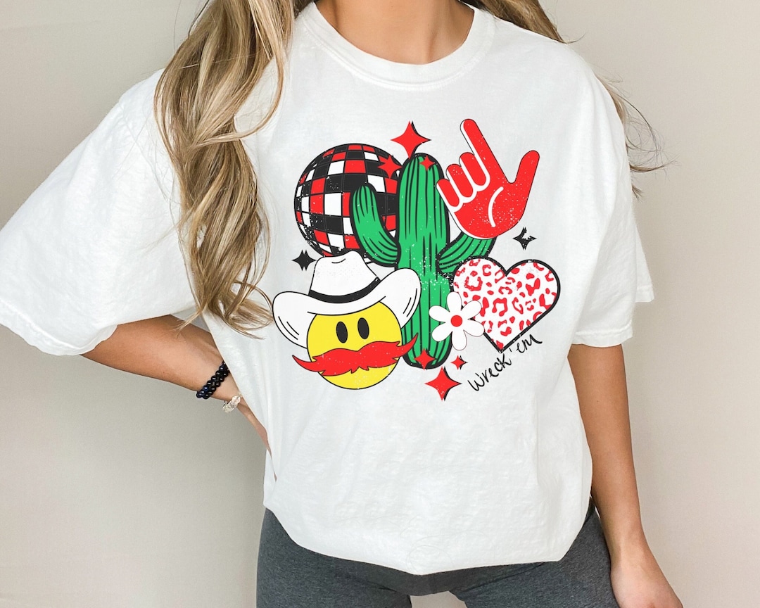 Texas Tech Tee, Red Raiders, Wreck'em Tee, Black and Red, Cactus ...