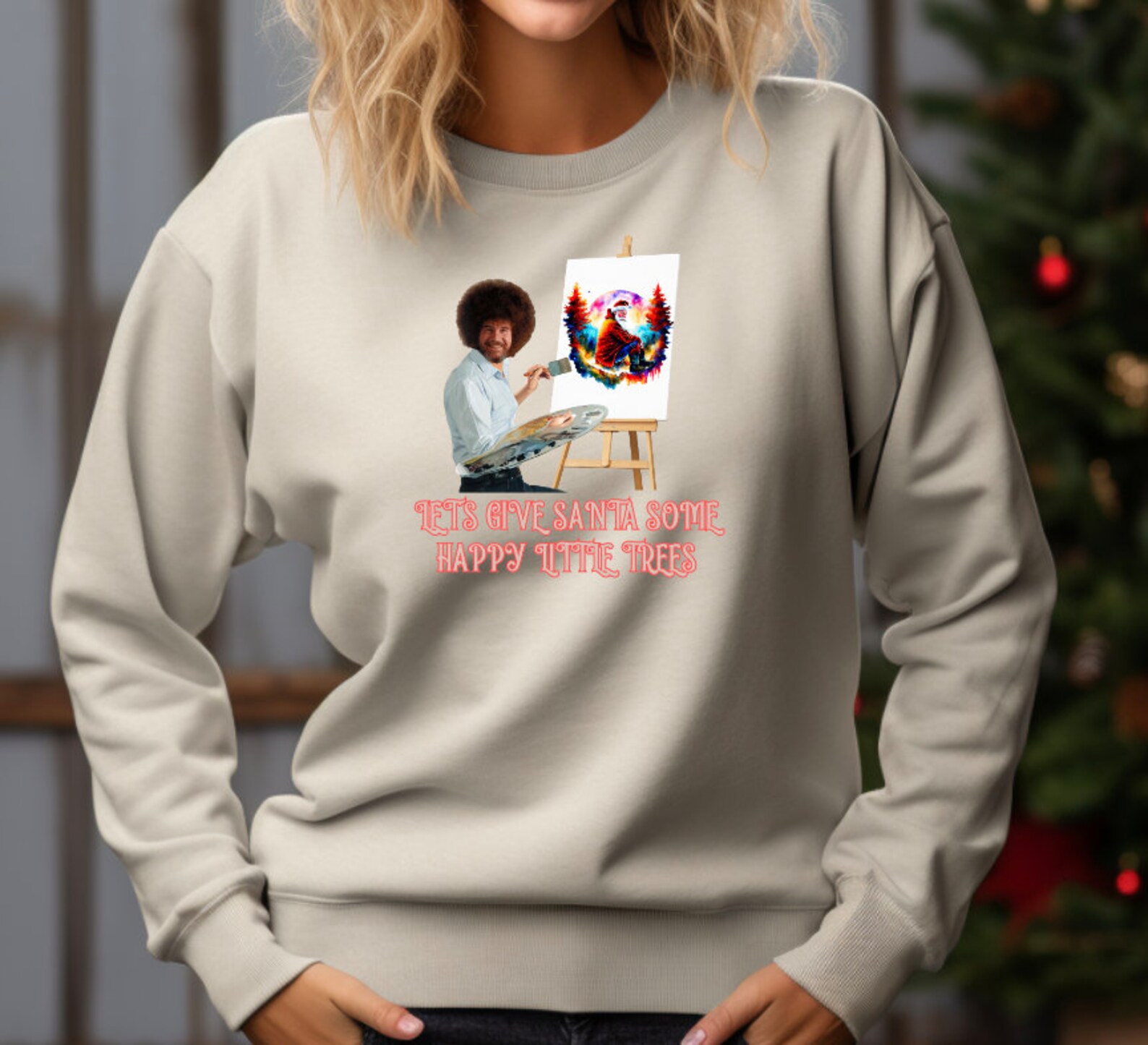 Bob Ross, Bob Ross Sweatshirt, Bob Ross Shirt, Funny Xmas Shirt, Funny ...