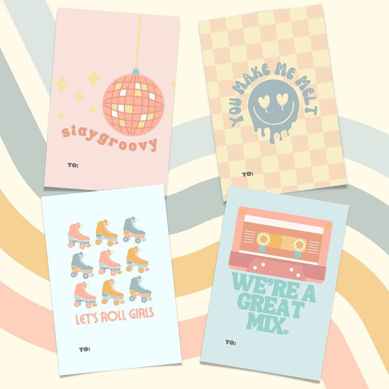 Groovy Galentine's Day Cards - Etsy