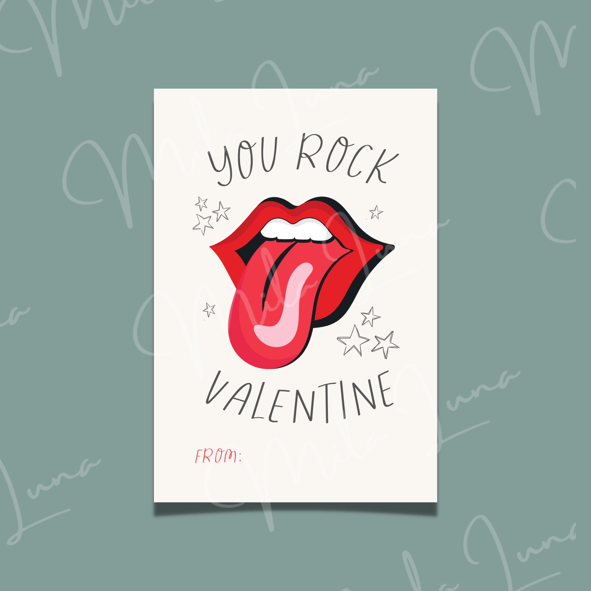 Rock N Roll Valentine's Day Cards - Etsy