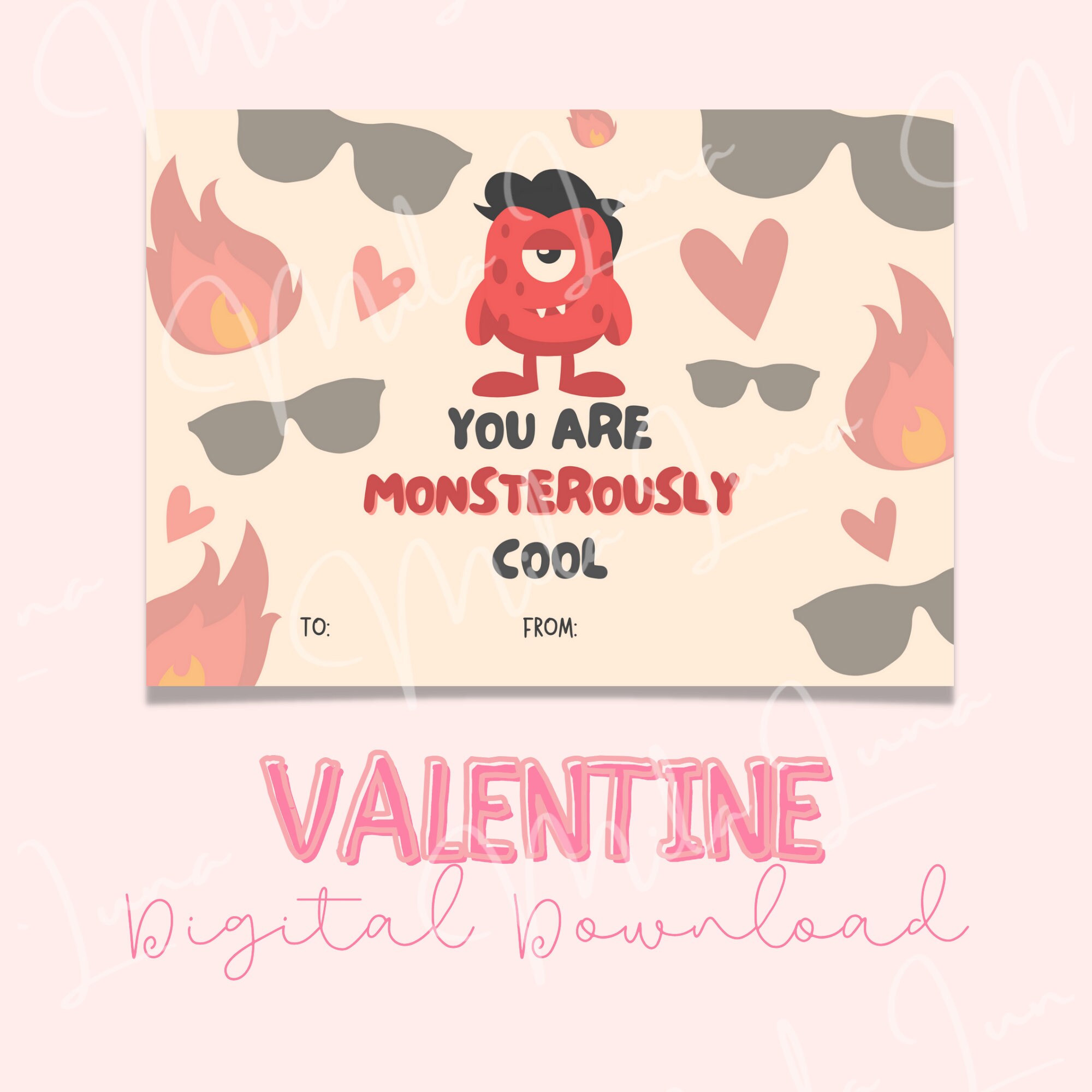 Monster Valentine's Day Cards - Kid's Cards - Etsy