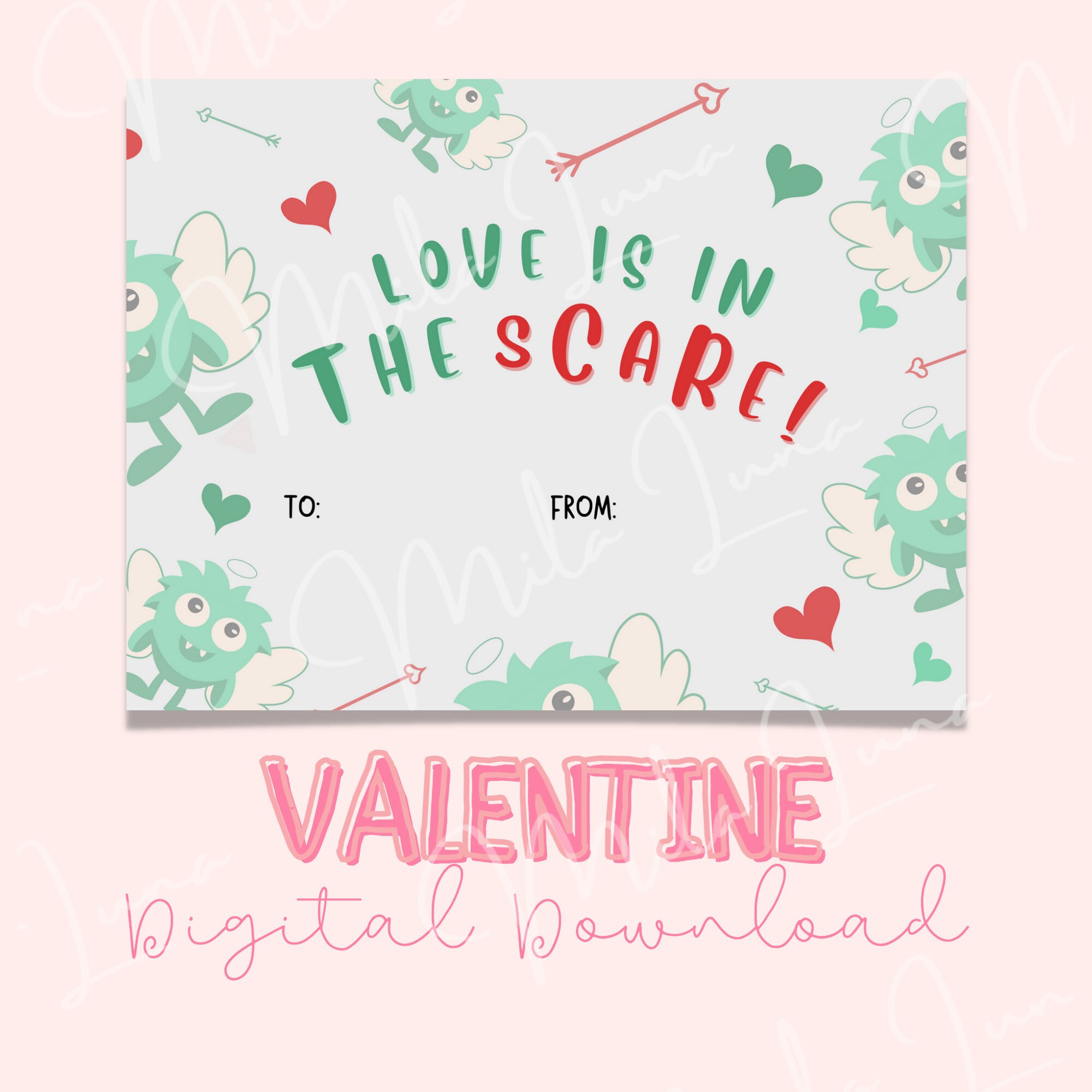 Monster Valentine's Day Cards - Kid's Cards - Etsy