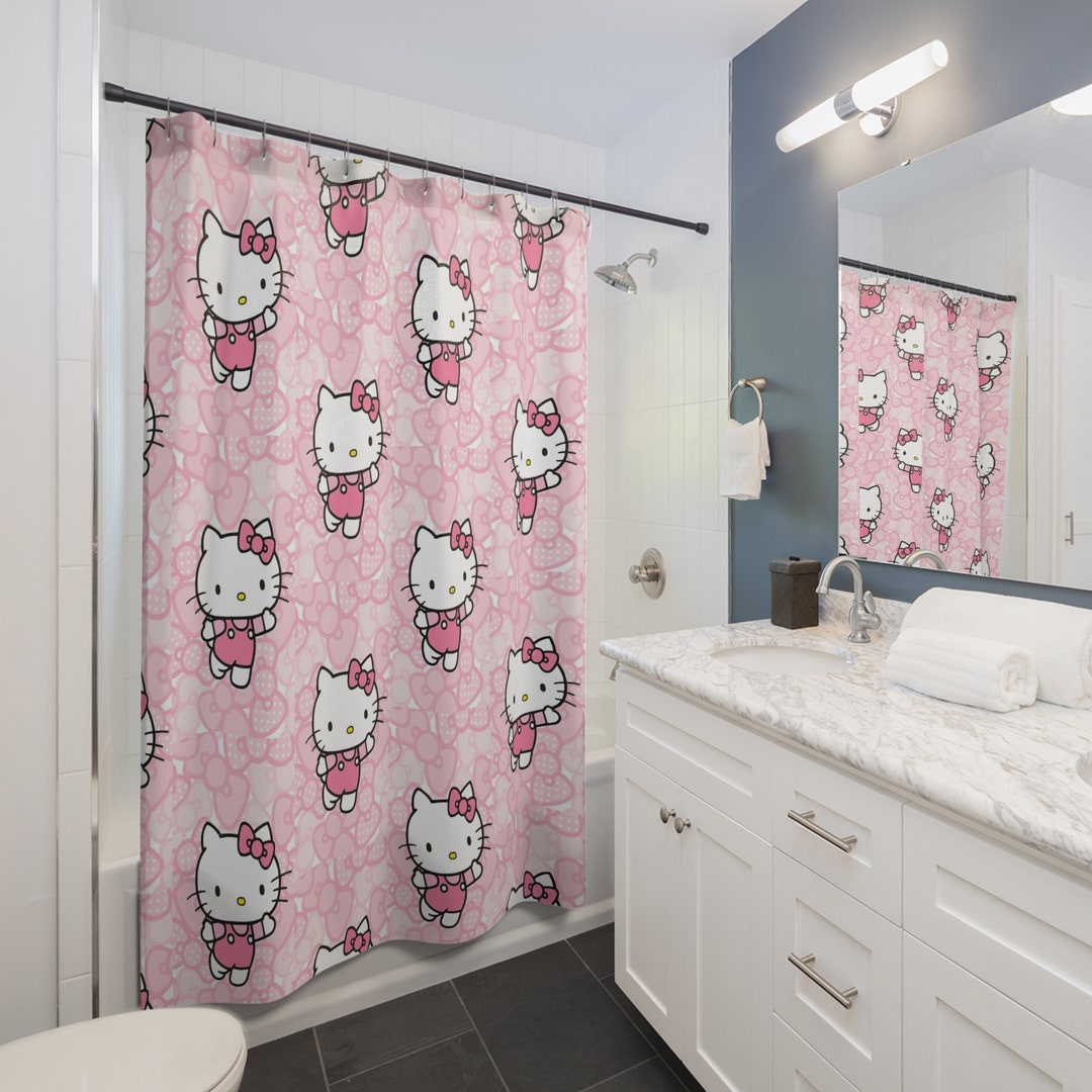 Hello Kitty Shower Curtains Hello Kitty Showe Curtains Home Etsy