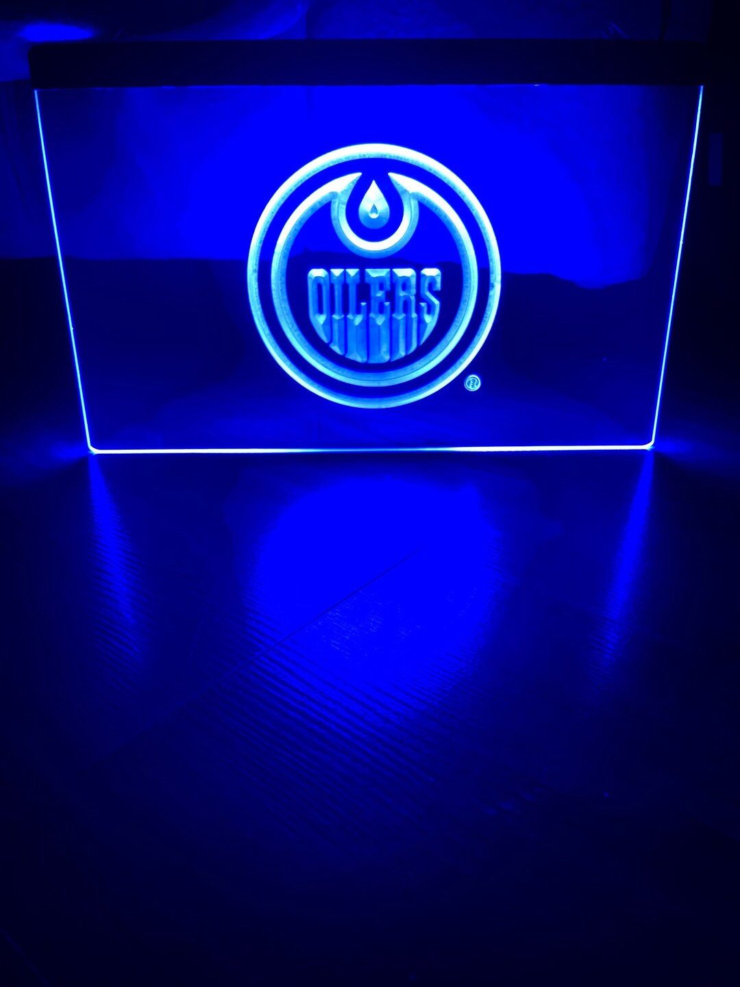Edmonton Oilers LED Neon Blue Light Sign 8x12 - Etsy