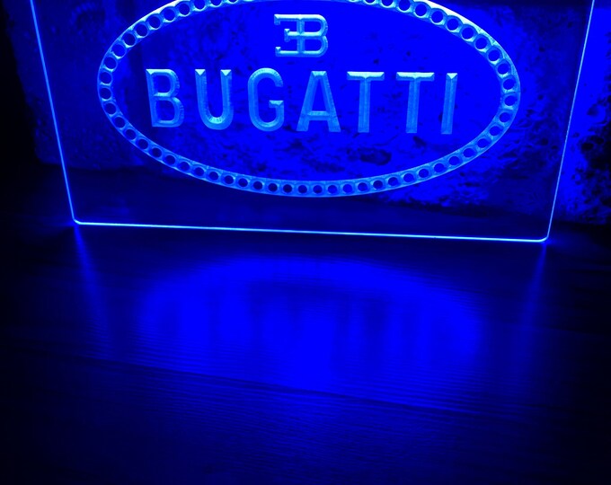 Bugatti LED Neon Blue Light Sign 8x12 - Etsy