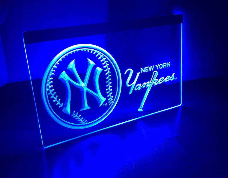 New York Yankees LED Neon Blue Light Sign 8x12 - Etsy