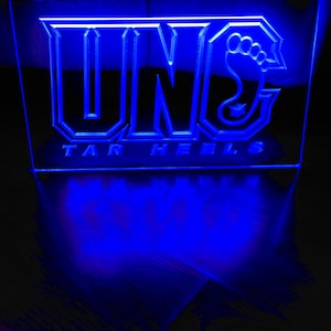 UNC Tar Heels LED Neon Blue Light Sign 8x12 - Etsy