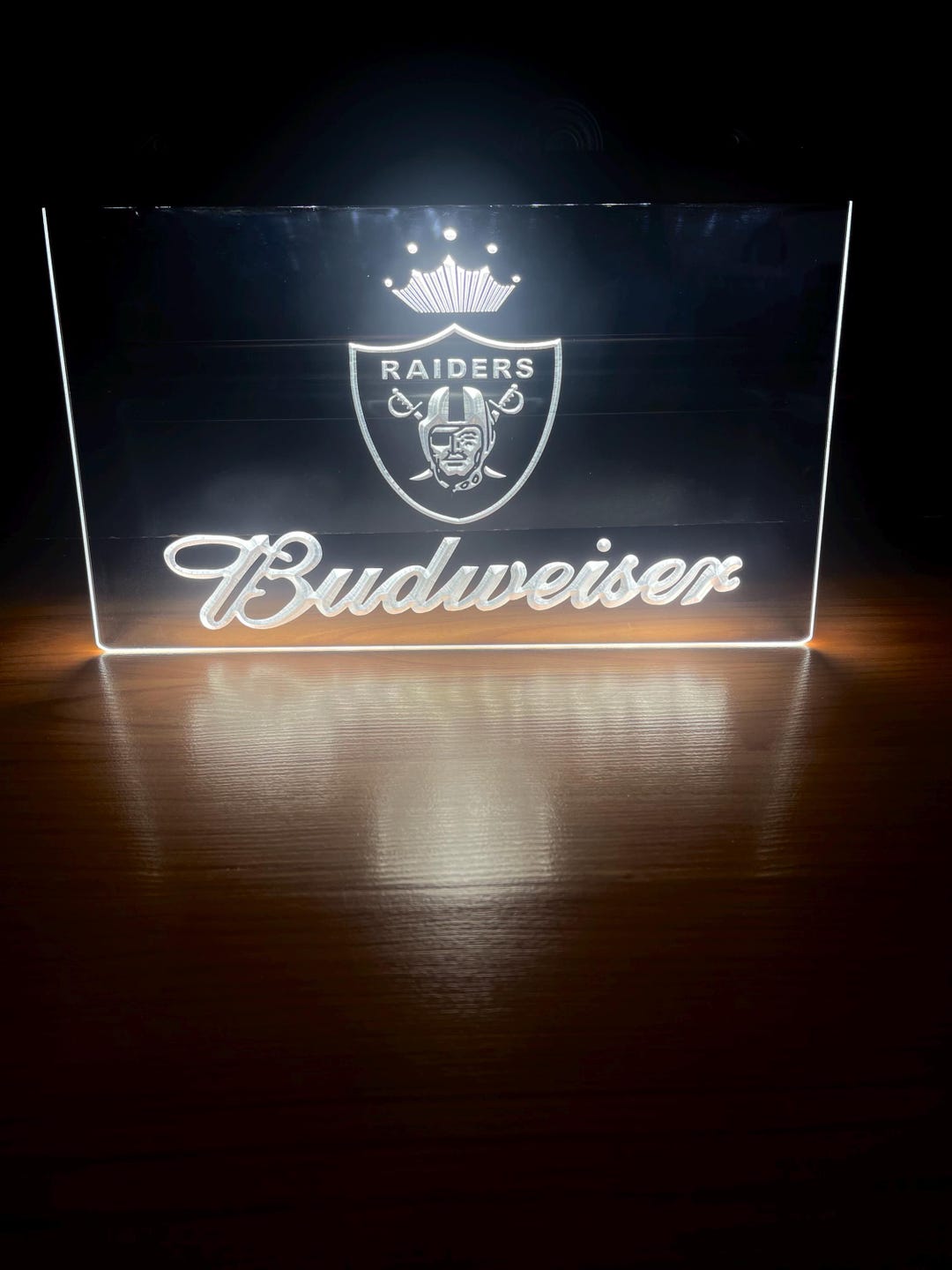 Raiders Budweiser LED Neon White Light Sign 8x12 - Etsy