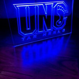 UNC Tar Heels LED Neon Blue Light Sign 8x12 - Etsy