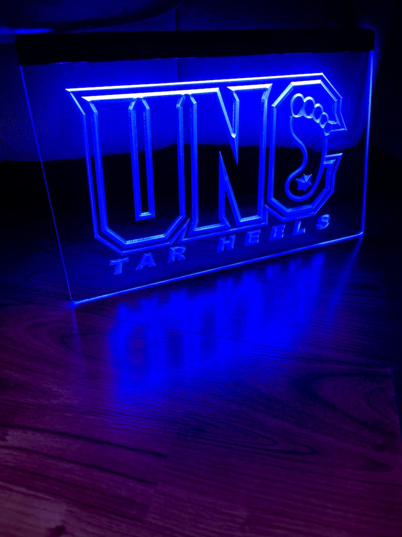 UNC Tar Heels LED Neon Blue Light Sign 8x12 - Etsy
