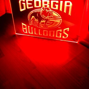Georgia Bulldogs LED Neon Red Light Sign 8x12 - Etsy