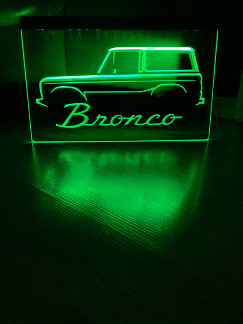 Ford Bronco LED Neon Green Light Sign 8x12 - Etsy