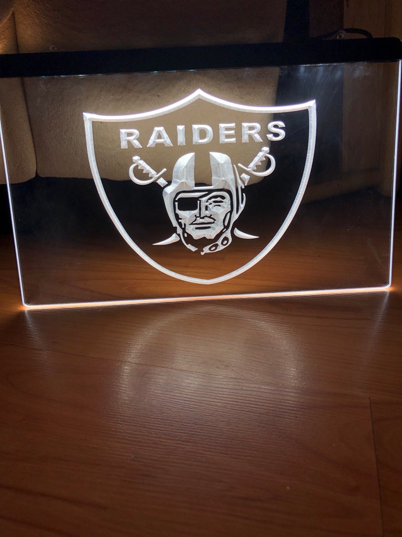 Raiders LED Neon White Light Sign 8x12 - Etsy