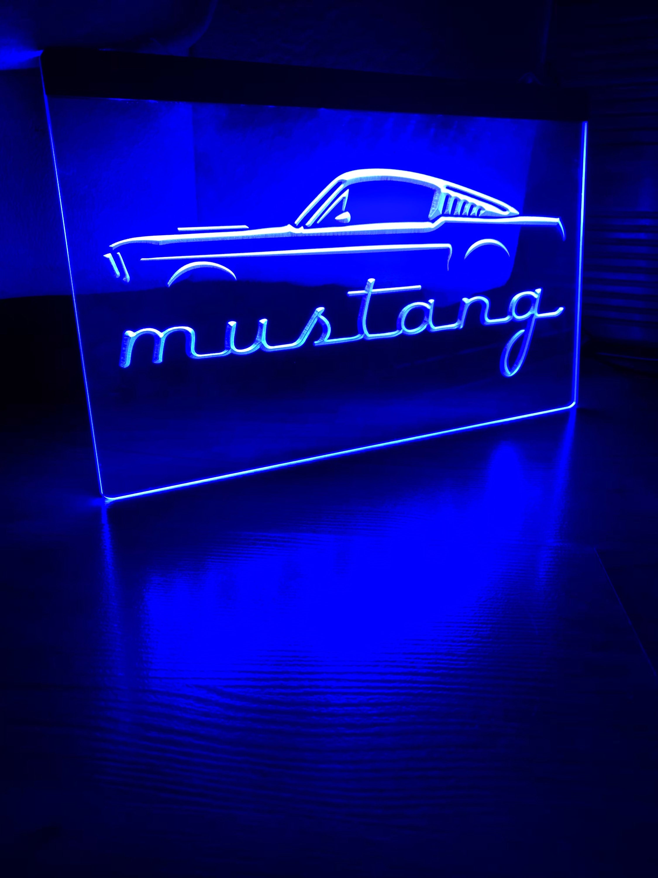 Ford Mustang Classic LED Neon Blue Light Sign 8x12 - Etsy