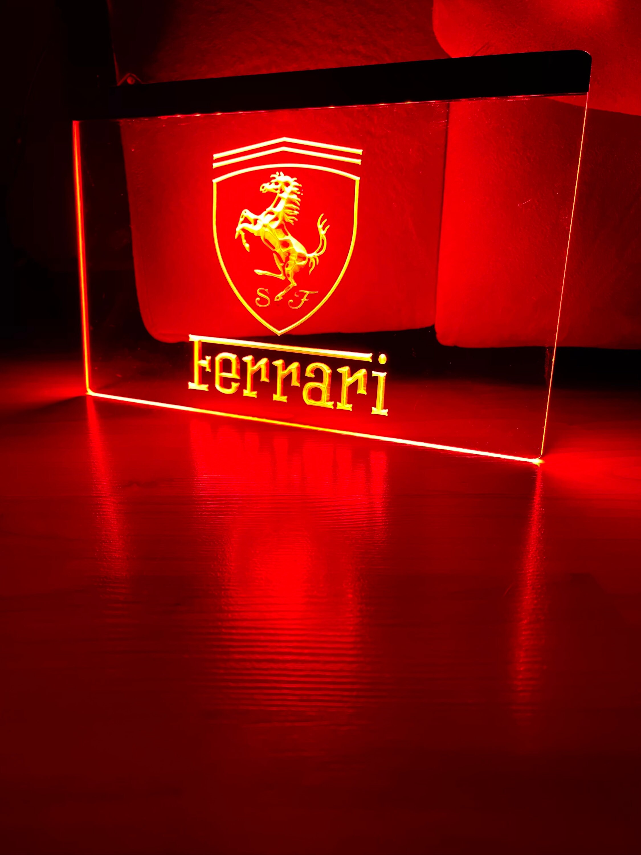 Ferrari LED Neon Red Light Sign 8x12 - Etsy