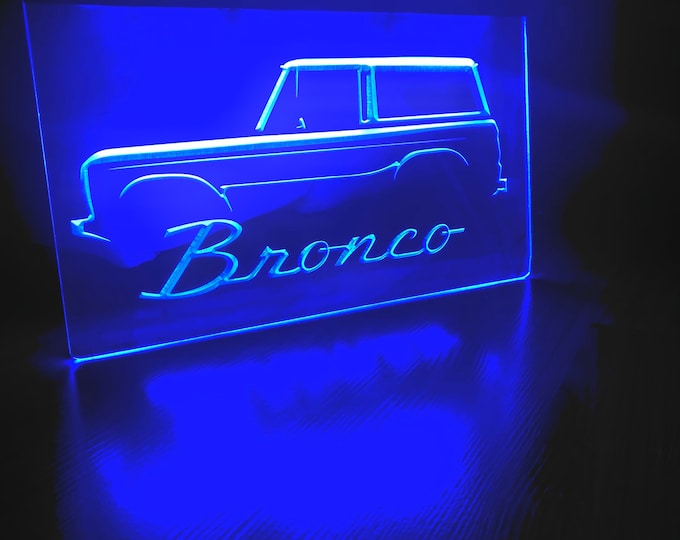 Ford Bronco LED Neon Blue Light Sign 8x12 - Etsy