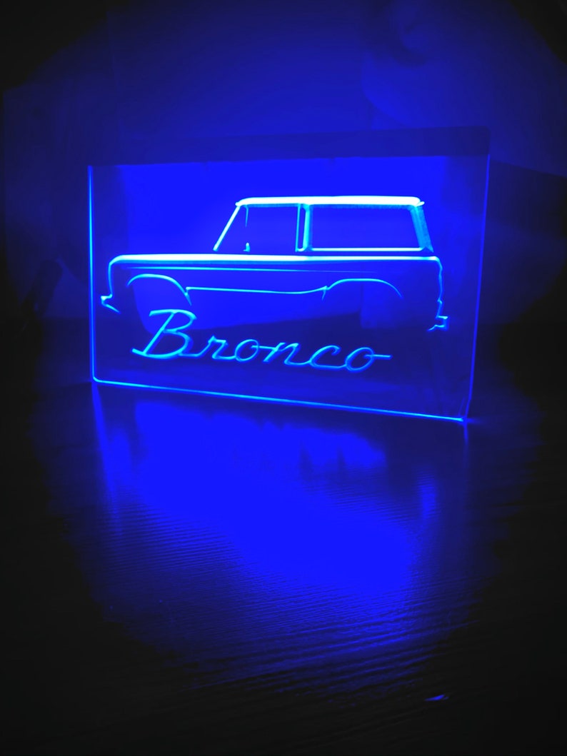 Ford Bronco LED Neon Blue Light Sign 8x12 - Etsy