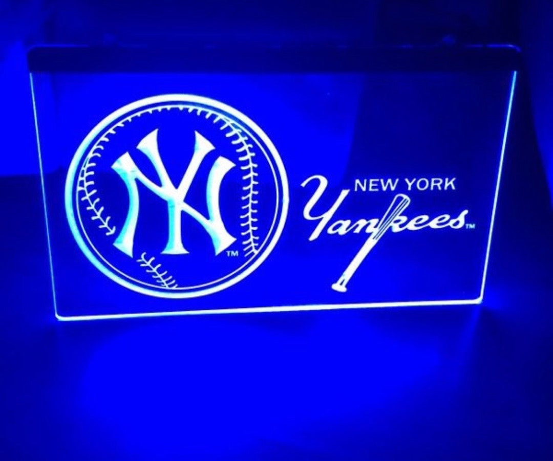 New York Yankees LED Neon Blue Light Sign 8x12 - Etsy