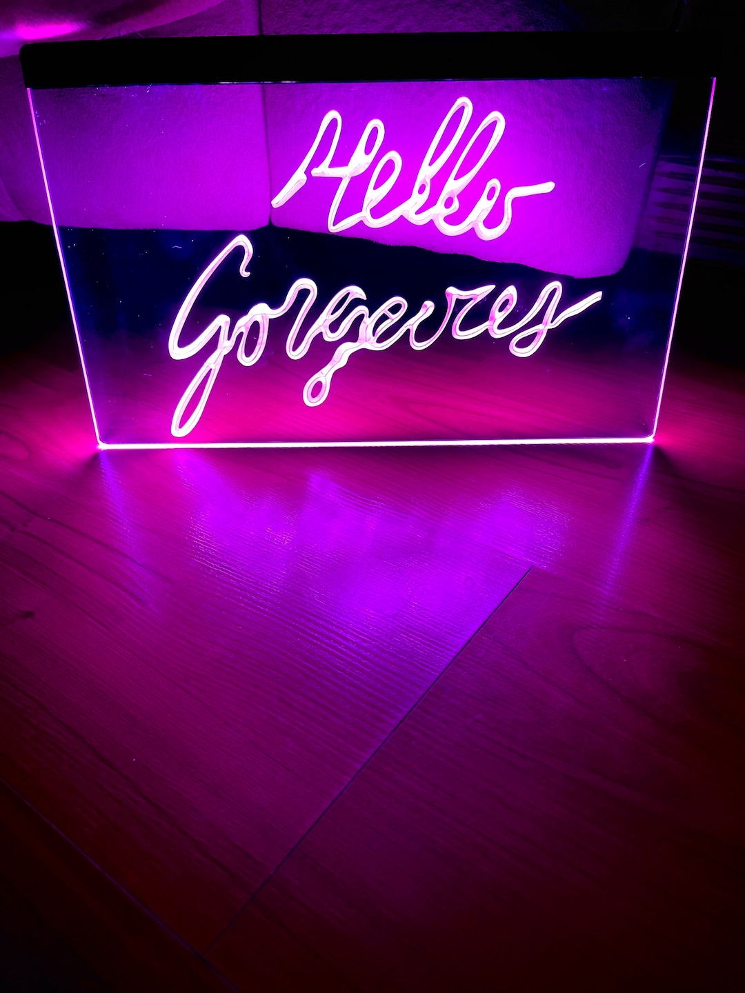 Hello Gorgeous LED Neon Purple Light Sign 8x12 - Etsy