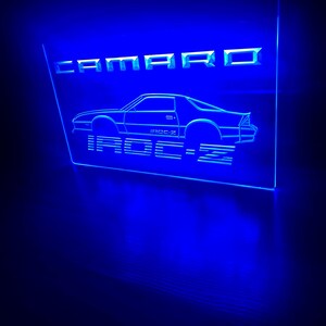 IROC LED Neon Blue Light Sign 8x12 - Etsy